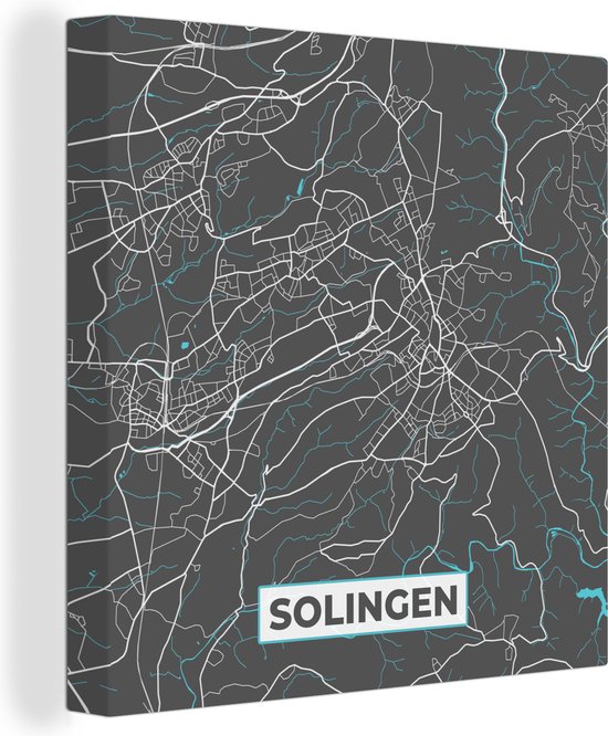 Tableau sur Toile Plan de Ville – Solingen – Allemagne – Carte – Carte ...