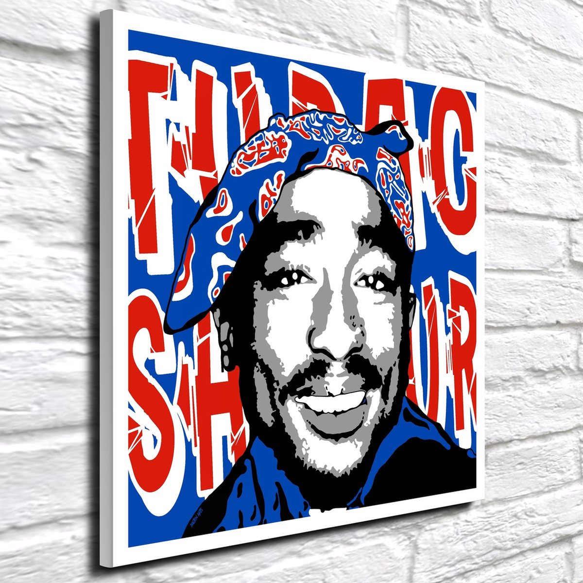 Pop Art Tupac Shakur Poster in lijst - 90 x 90 cm en 2 cm dik ...