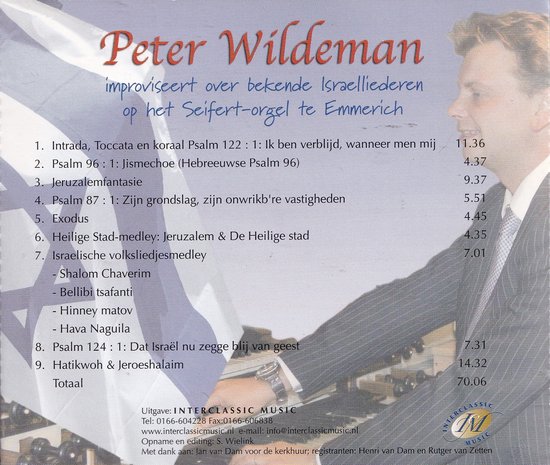 Peter Wildeman improviseert over bekende Israelliederen op het Seifert ...