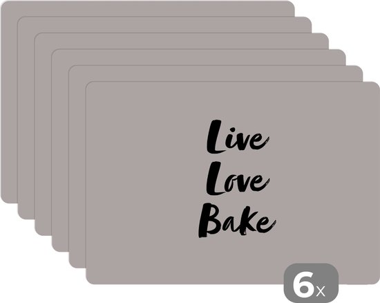 Placemat - Placemats kunststof - Quotes - Liefde - Live Love Bake ...