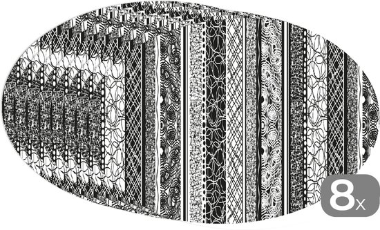 Placemats ovaal - Onderleggers - Ovale placemats - Lijn - Patronen ...