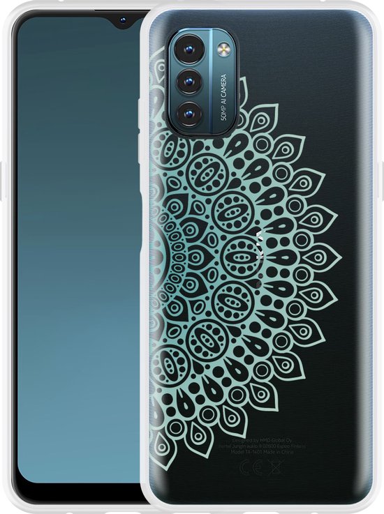 Nokia G11/G21 Hoesje Turqoise Mandala - Designed by Cazy | bol