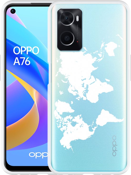 Oppo A76 Hoesje World Map - Designed by Cazy | bol.com