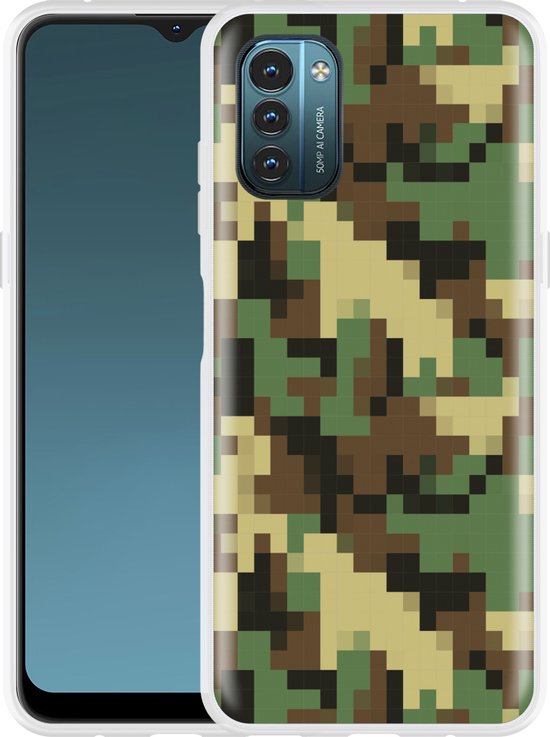 Nokia G11/G21 Hoesje Pixel Camouflage Green - Designed by Cazy | bol