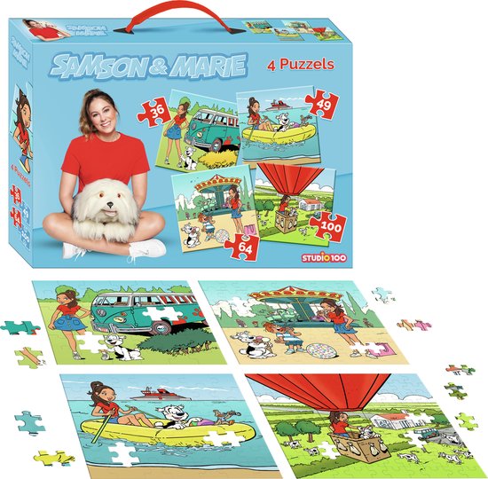 Samson & Marie puzzel - 4 in 1 puzzel - 36/49/64/100 stukjes | bol