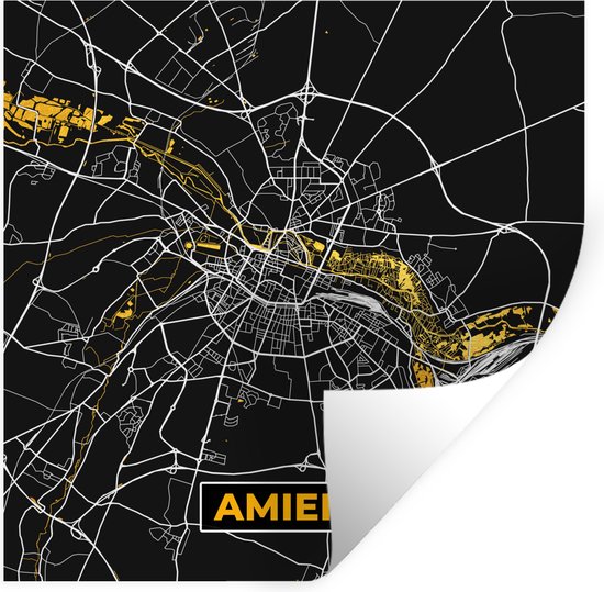 Muurstickers - Sticker Folie - Plattegrond - Amiens - Stadskaart ...