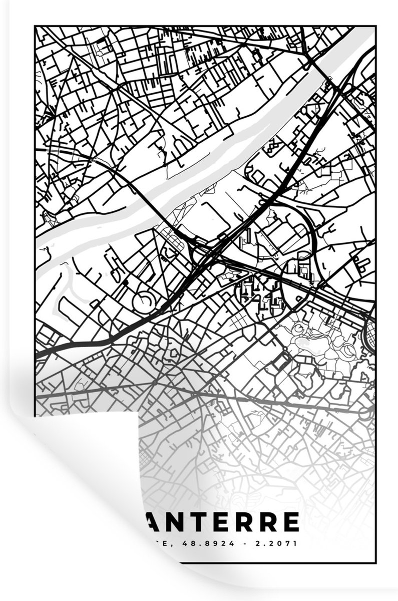 Stickers muraux - Carte - Nanterre - Carte - France - Plan de ville ...