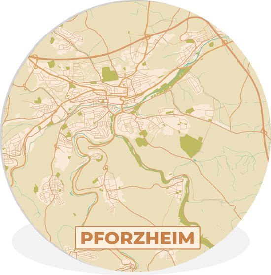 Wall Circle - Wall Circle Indoor - Pforzheim - Map - Map - Vintage ...
