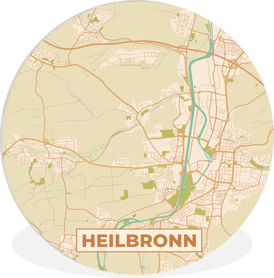 Wall Circle - Wall Circle Indoor - City Map - Heilbronn - Map - Vintage ...