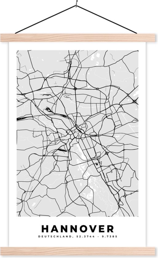 Posterhanger incl. Poster - Schoolplaat - Hannover - Stadskaart ...