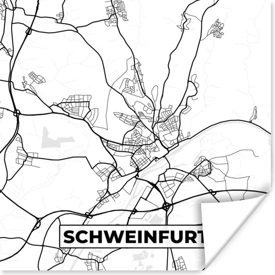 Poster Schweinfurt - Stadskaart - Plattegrond - Kaart - 100x100 cm XXL ...