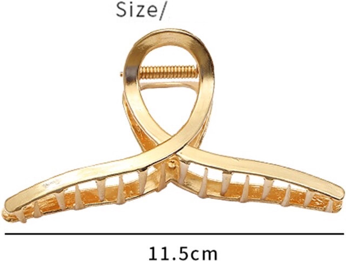 Emilie collection - haarklem - goud - geometrisch twist - metaal | bol.com