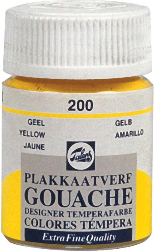 Plakkaatverf Extra Fijn geel potje 16ml | bol