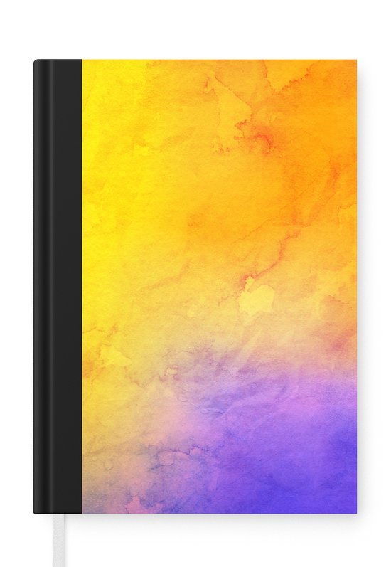 Carnet - Cahier d'écriture - Aquarelle - Abstrait - Jaune - Violet ...