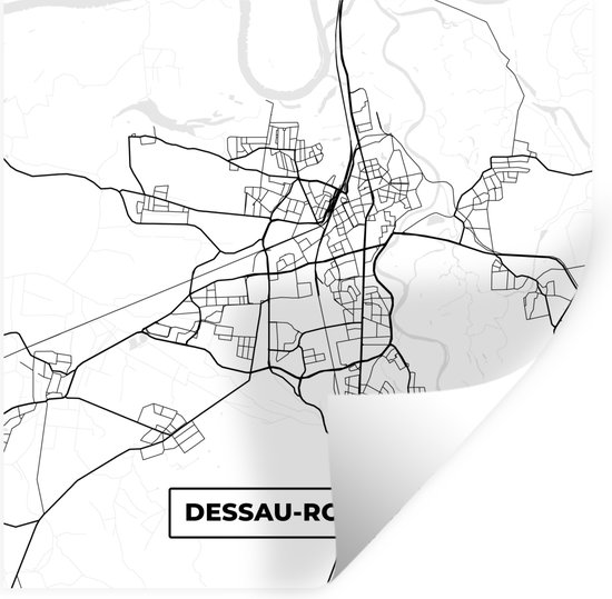 Muurstickers - Sticker Folie - Dessau-Roßlau - Kaart - Stadskaart ...