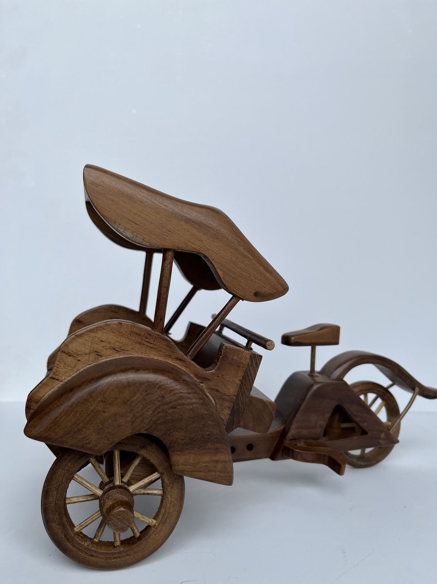 Riksja fiets - houten decoratie - fiets | bol.com