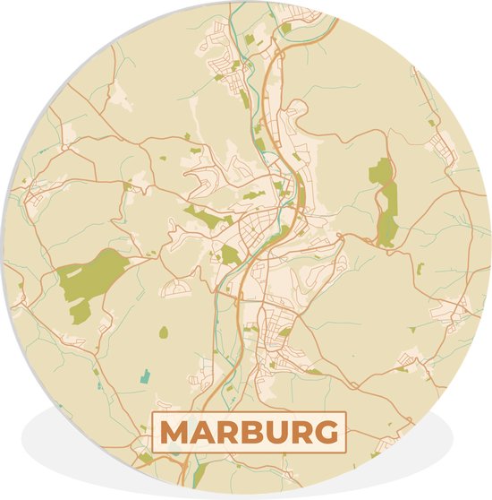 Wall Circle - Wall Circle Indoor - Marburg - Vintage - Map - Map - City ...