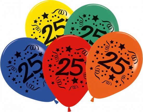 ballonnen Cijfer 25 30 cm latex 7 stuks | bol.com