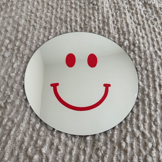 Rode Smiley Spiegel - 38cm - Rond | bol