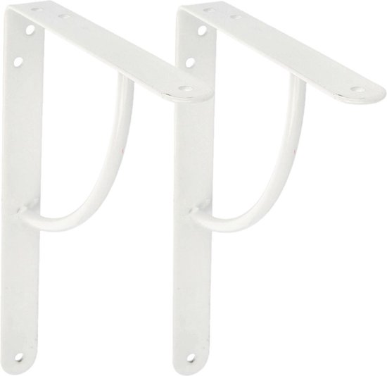 AMIG Plankdrager/planksteun van metaal - 2x - gelakt wit - H250 x B200 ...