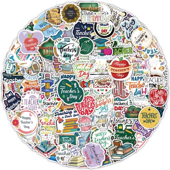 50 Stickers met School thema - Lerarendag, Teachers Day, 5x5CM ...