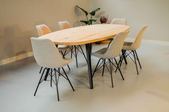 Deens ovale eiken eettafel | 240cm 6 personen | Tapse poot | Duumaa Tafels | bol