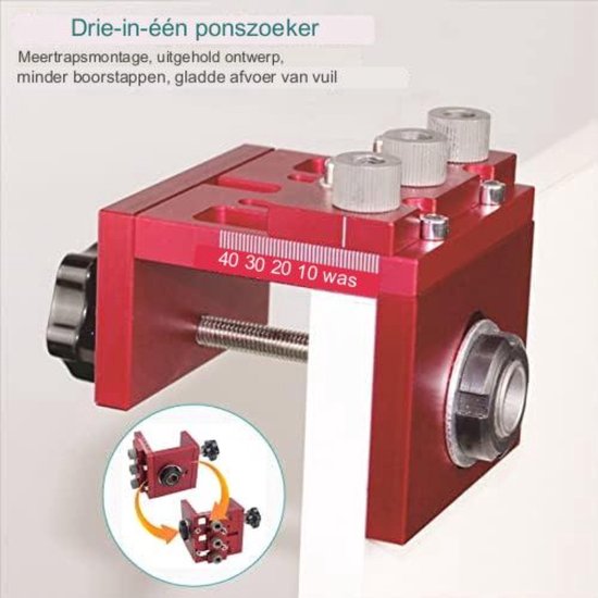 Pocket Hole Jig - Boormal - Boorhulp - Rood | bol
