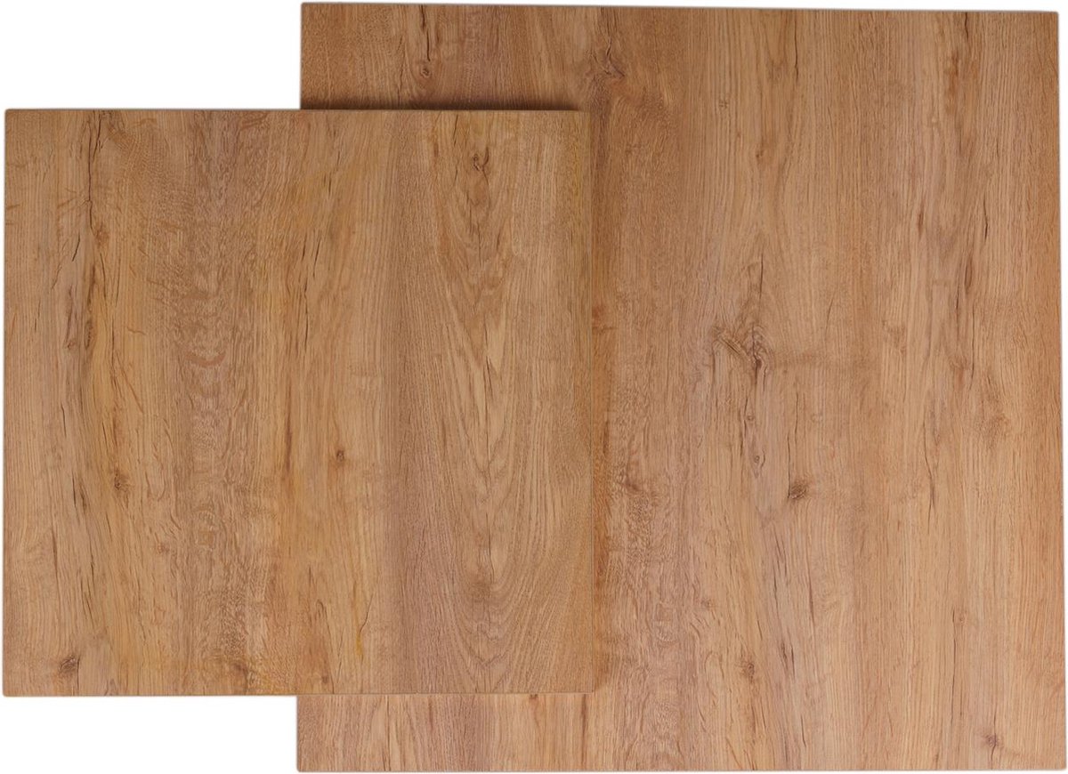 MaximaVida vierkante salontafel set Kiev XL 60 cm - rustiek eikenhout ...
