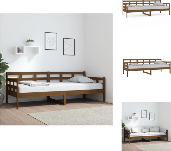 vidaXL Slaapbank Massief Grenenhout - 203.5x86x69.5 cm - Honingbruin ...