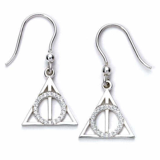 The Carat Shop Harry Potter Zilveren Deathly Hallows Oorbellen met Kristallen | bol