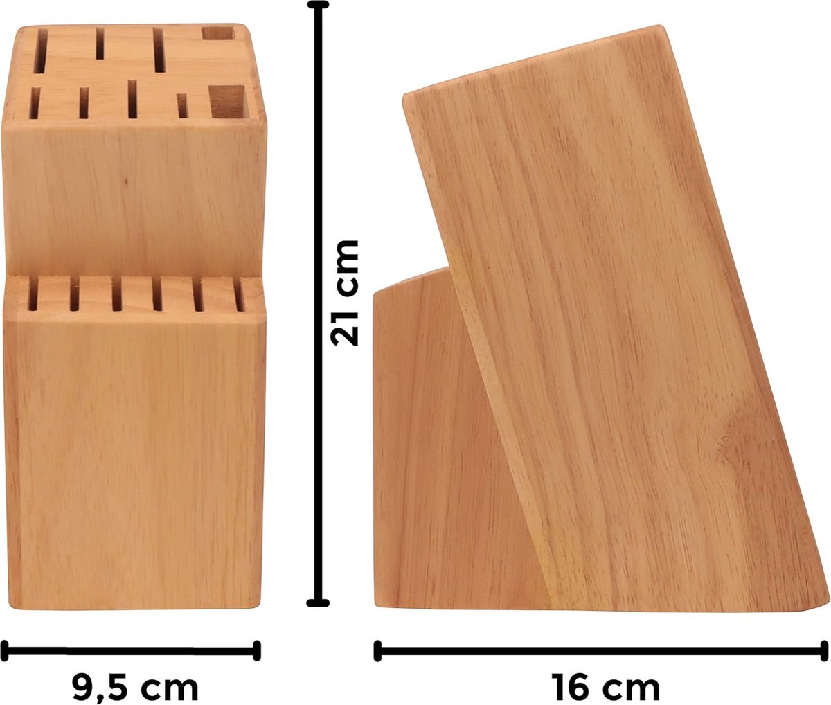 messenhouder voor 15 delen, messenhouder van massief hout, robuust en ...
