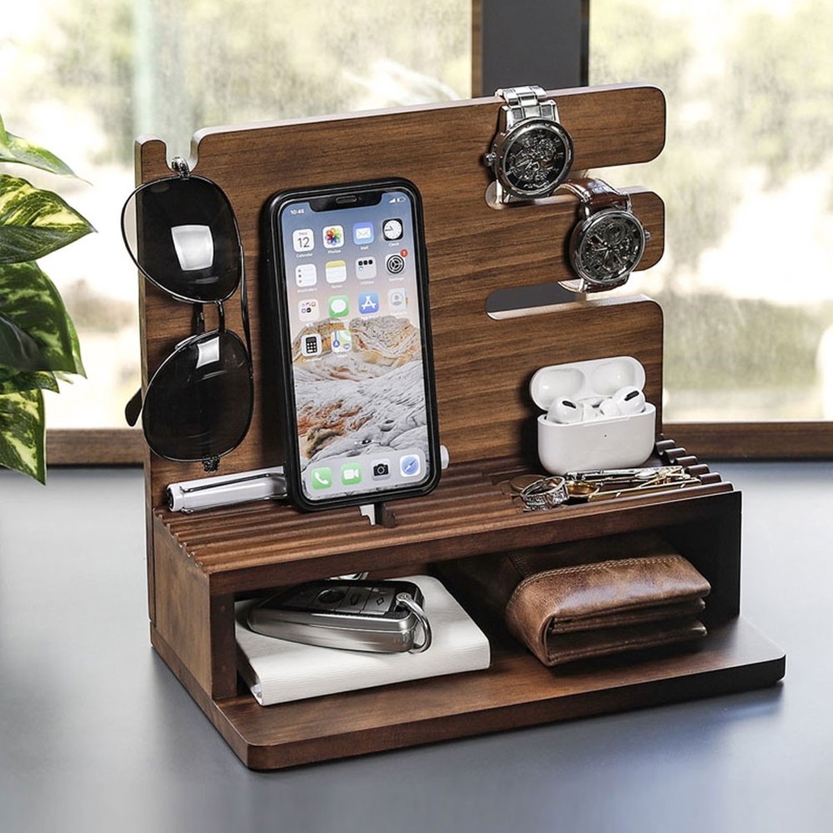 Luxurieus Bureau Organizer - Pennenbak - Telefoonhouder - Hout | bol