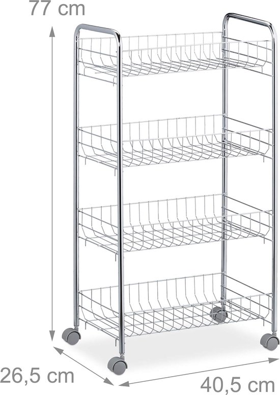 multifunctionele trolley met wieltjes voor keuken, kantoor, badkamer ...