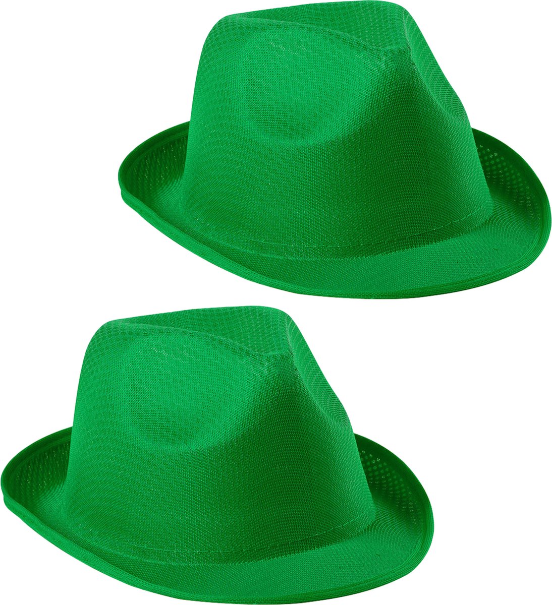 Carnaval verkleed trilby hoedje - 2x - groen - polyester - volwassenen ...
