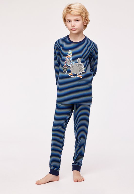 Woody pyjama jongens/heren - blauw gestreept - kalkoen - 232-10-PZL-Z ...