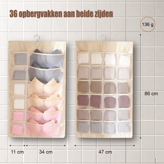Colorful Sun® Ondergoed organizer - 36 vakjes - Dubbelzijdig - Opbergen ...