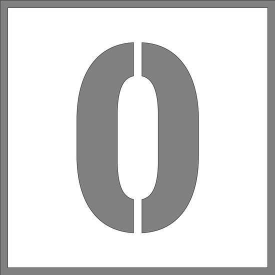 Spuitsjabloon cijfer 0 - dibond 200 x 200 mm | bol