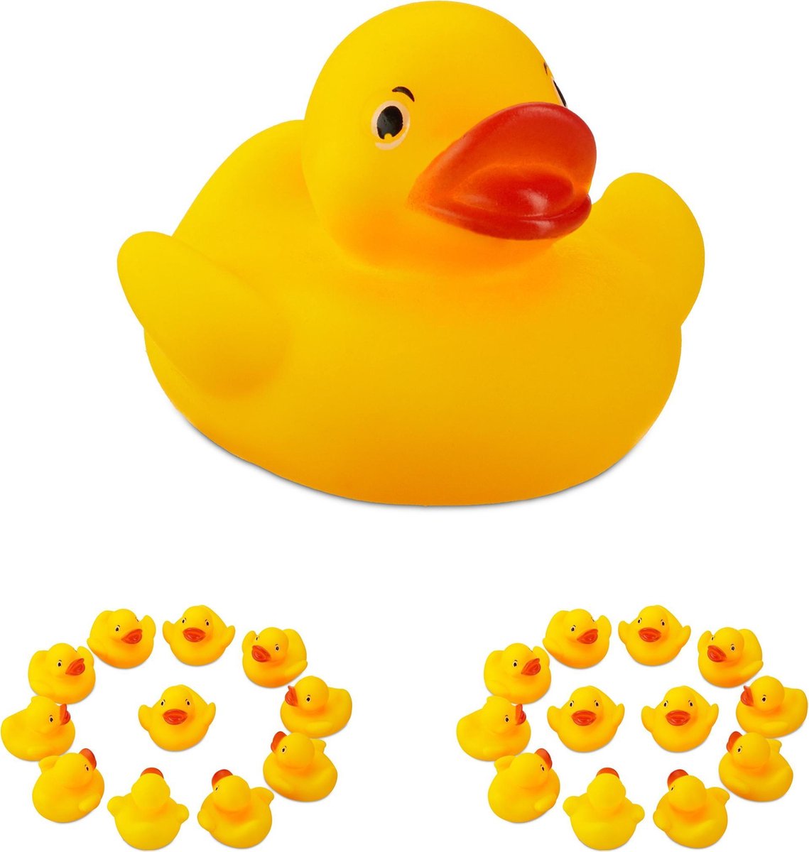 Relaxdays 24x badeendje geel - set - badspeelgoed badeend - speelgoed ...