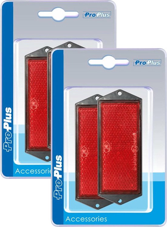 Pro Plus Reflector - set 4x - rood - schroefbevestiging - 104 x 40 mm | bol