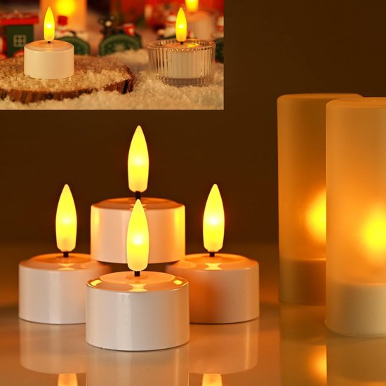 DreamGoods Oplaadbare Led Kaarsen Met Bewegende Vlam - Set van 6 - Met ...
