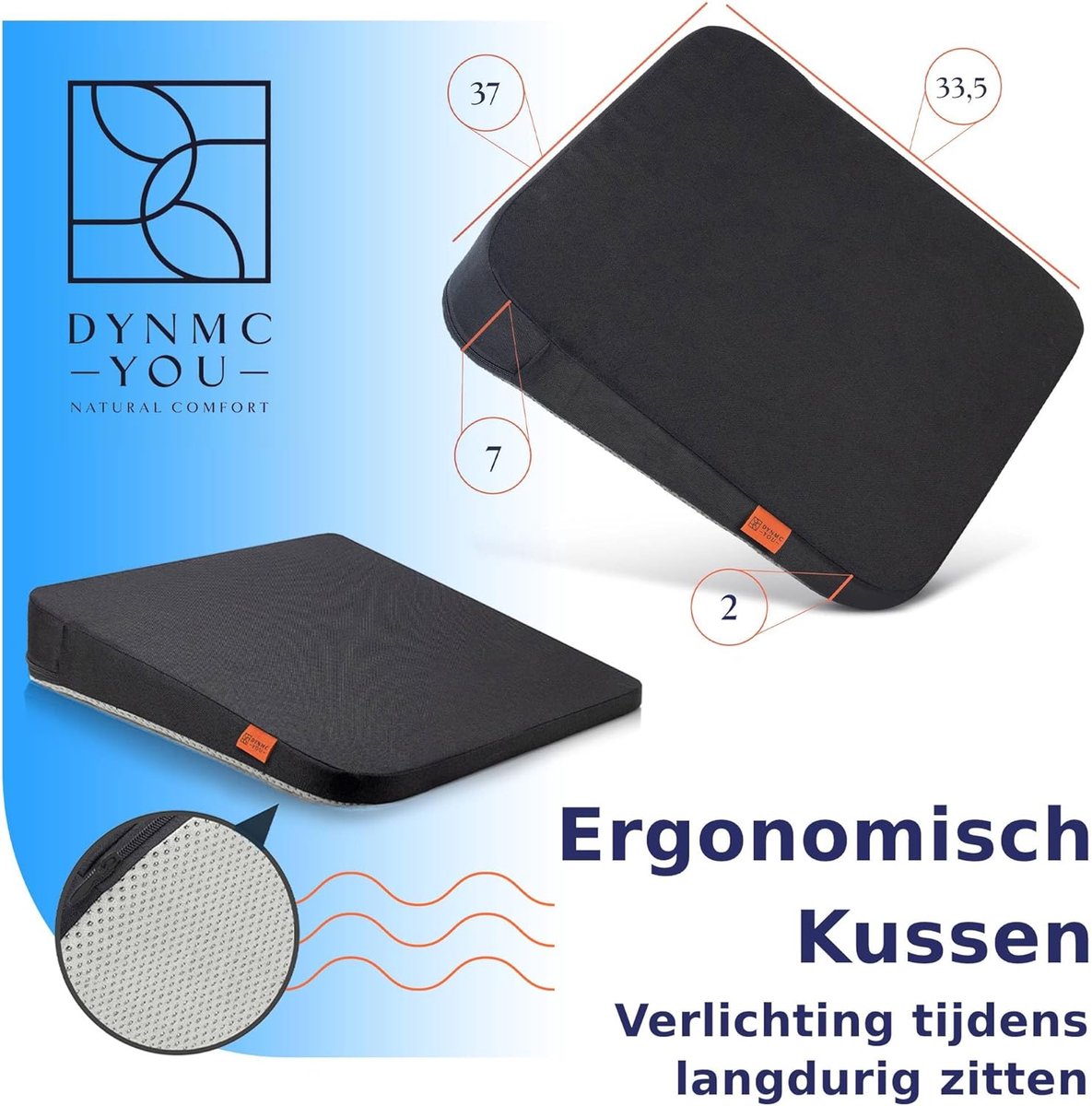 Comfortabel wigkussen auto - Ergonomisch zitkussen auto - Stevig ...