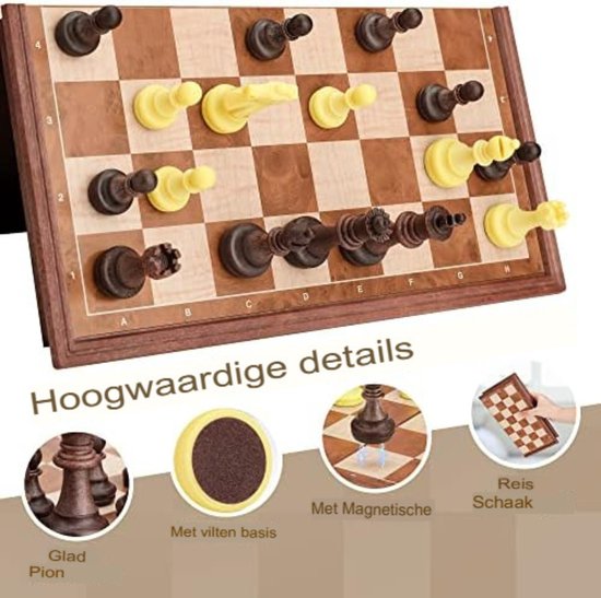 Dambord Met Damstenen - Damspel - Dambord Hout - Dambord Kinderen ...