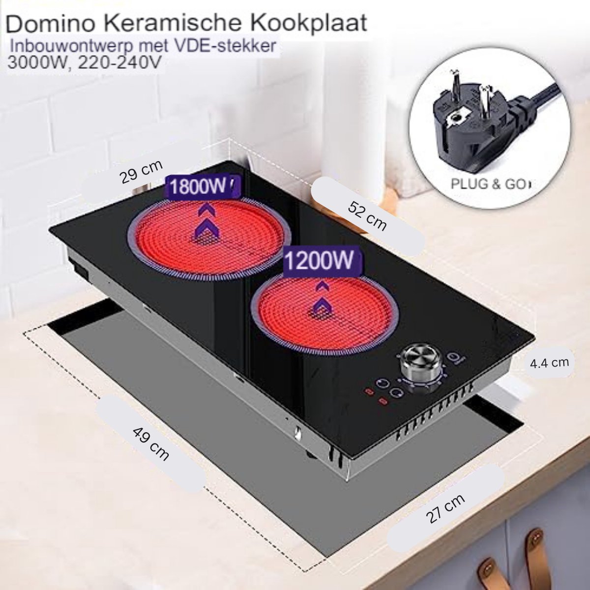 Inductie kookplaat 2 pits - Electrische kookplaat 2 pit - Kookplaat 2 ...