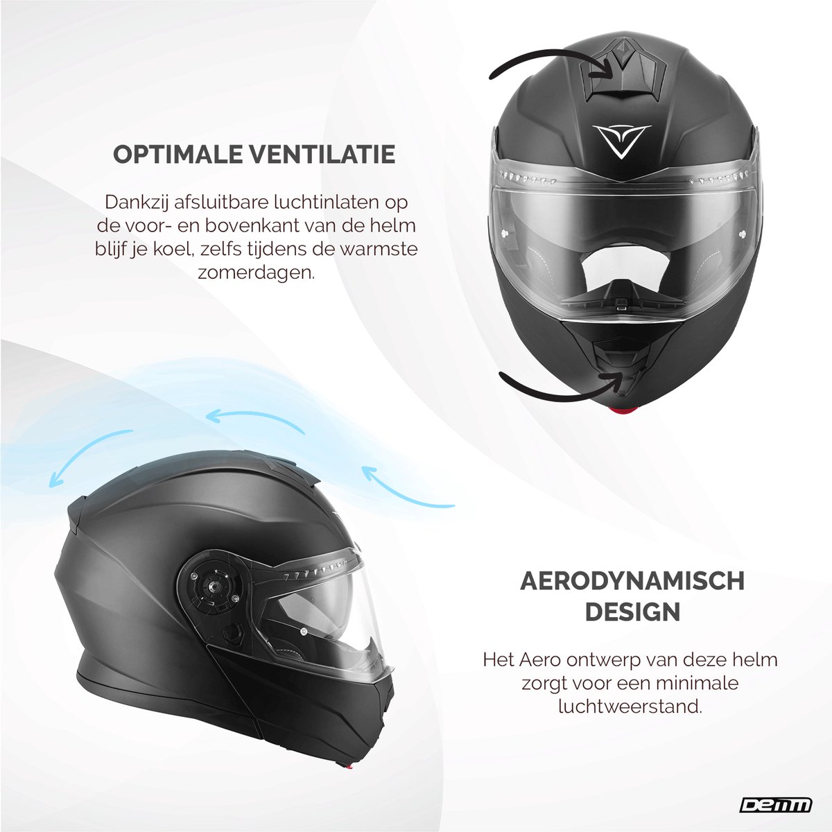 DEMM FL 06 - Beste Systeemhelm Motorhelm - Ook geschikt als Systeemhelm ...