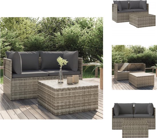 vidaXL Loungeset - Loungesets - Loungeset Tuin - Loungebank Tuin - 3 ...
