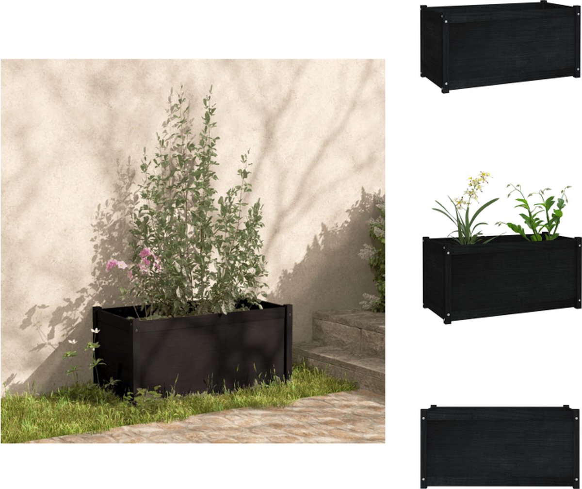 vidaXL Jardinière - Bois de pin - 100 x 50 x 50 cm - Zwart - Pot de ...