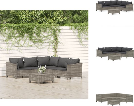 vidaXL Loungeset - Grijs - Stalen frame - Modulair design - Inclusief ...