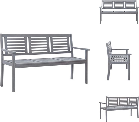 vidaXL Bank Naturel - Houten Bank met Rugleuning - 150 x 60 x 89 cm ...