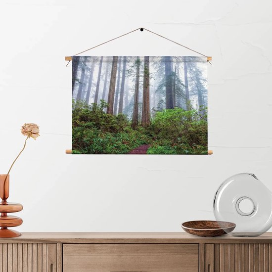 Textielposter Sequoia bos Rechthoek Horizontaal XXL (85 X 120 CM ...