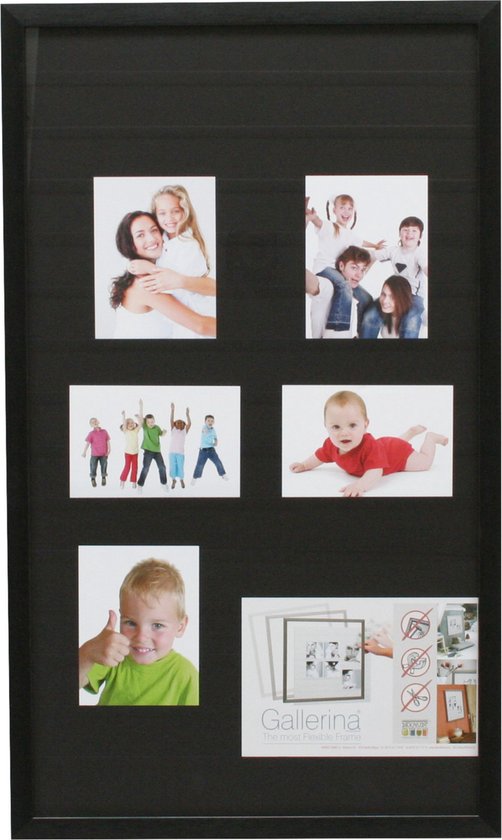 Deknudt Frames multifotolijst S41VH2 G - zwart - gallerina - 40x70 cm | bol
